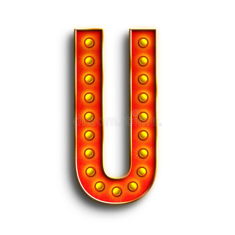 U Broadway Show Circus Carnival Lights Red Alphabet Letter Stock ...
