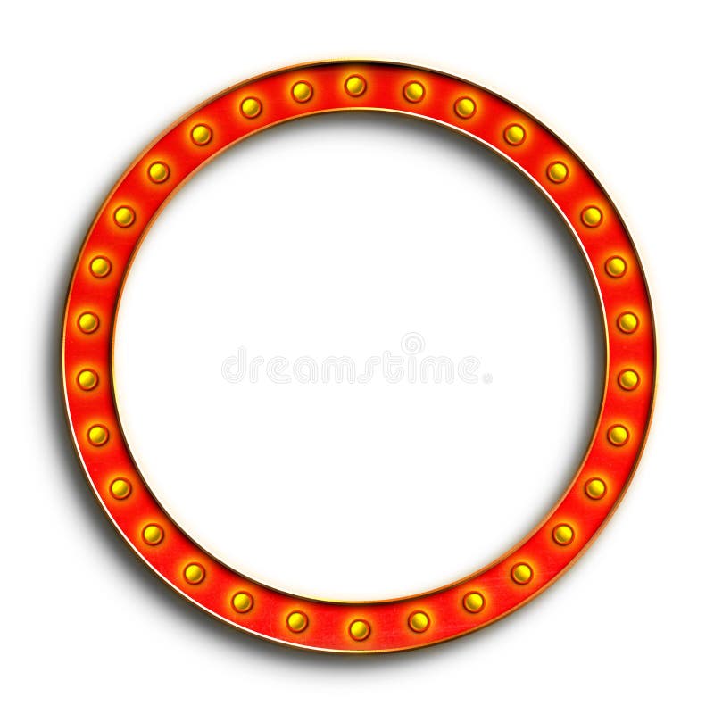 Circle Round Frame in Red Broadway Show Circus Carnival Lights Stock ...