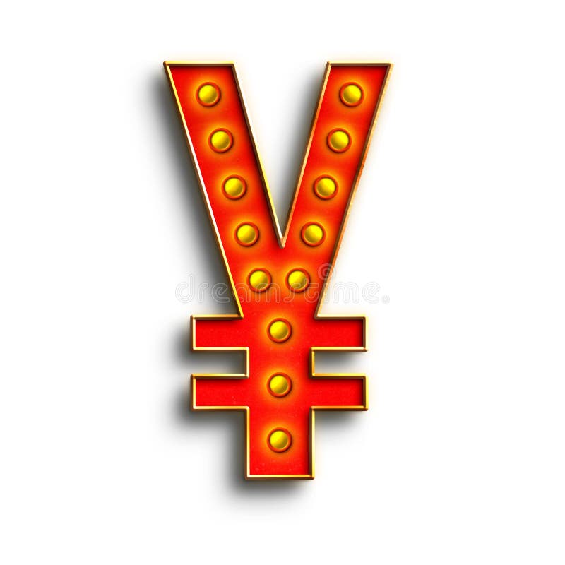 Yen Broadway Show Circus Carnival Lights Red Currency Symbol Alphabe ...