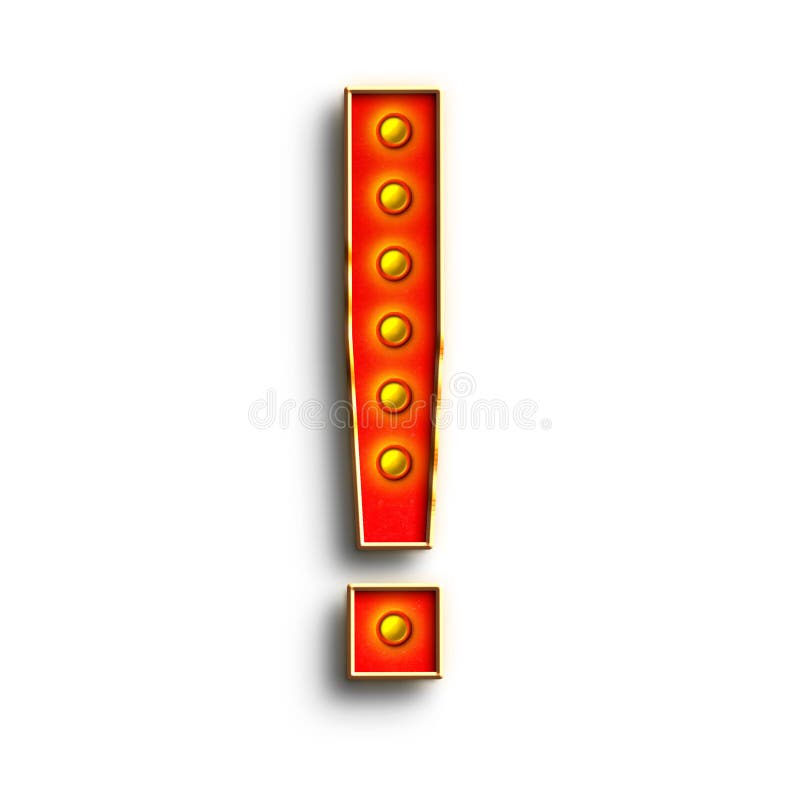 Exclamation Point Broadway Show Circus Carnival Lights Red Symbol ...