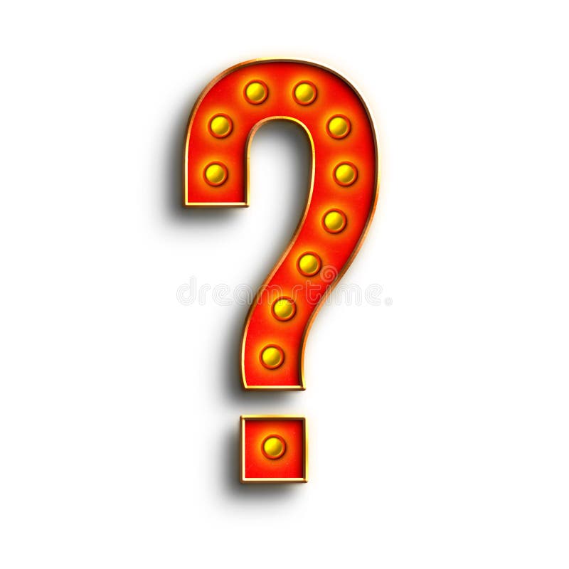 Question Mark Broadway Show Circus Carnival Lights Red Symbol Alphabet ...