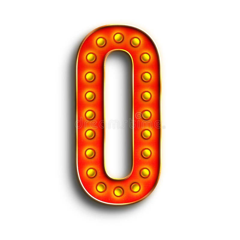 Zero 0 Broadway Show Circus Carnival Lights Red Number Alphabet Set ...