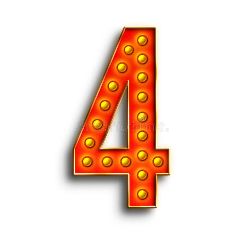 4 Four Broadway Show Circus Carnival Lights Red Number Alphabet Set ...