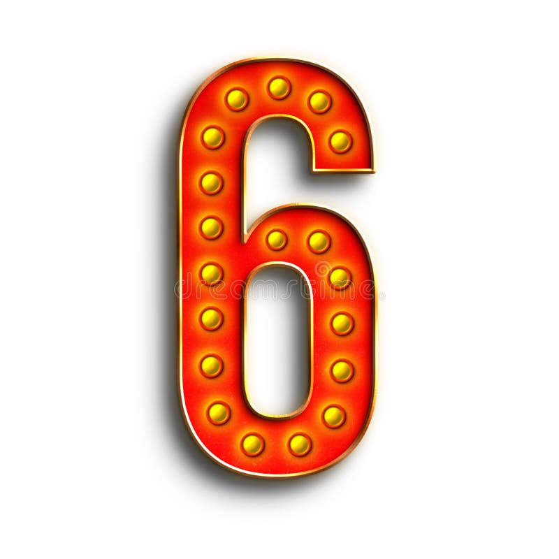 6 Six Broadway Show Circus Carnival Lights Red Number Alphabet Set ...