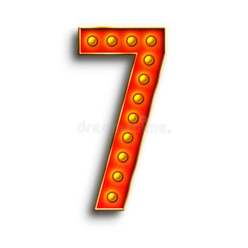 7 Seven Broadway Show Circus Carnival Lights Red Number Alphabet Set ...