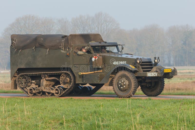 M3 Halftrack Advancing To Groningen, the Netherlands Editorial ...