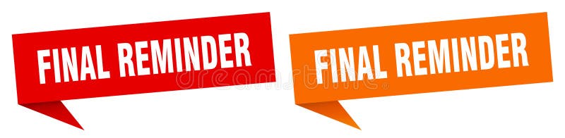 Reminder tag banner stock illustration. Illustration of paper - 112042483