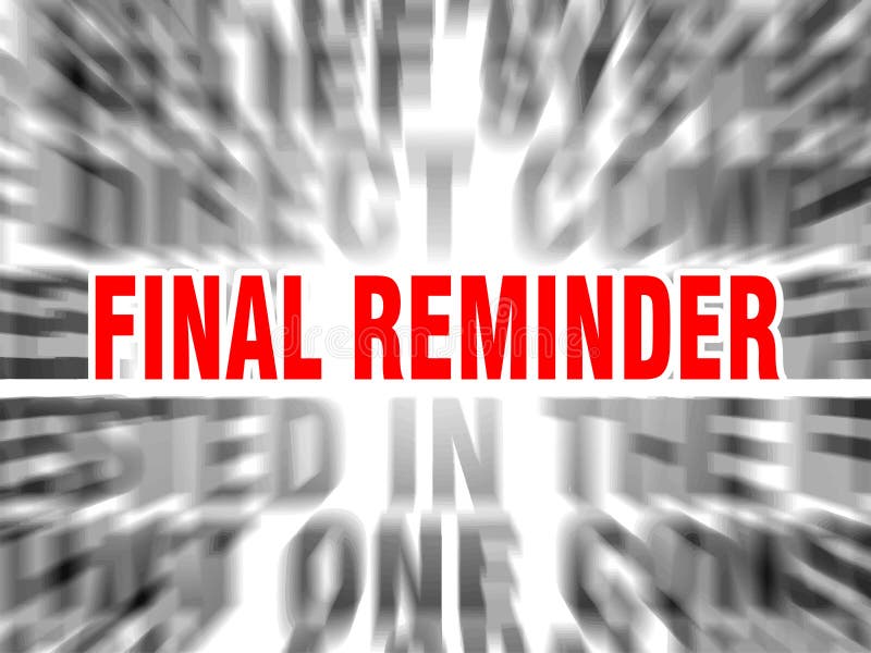 Final reminder stock vector. Illustration of template - 147626254