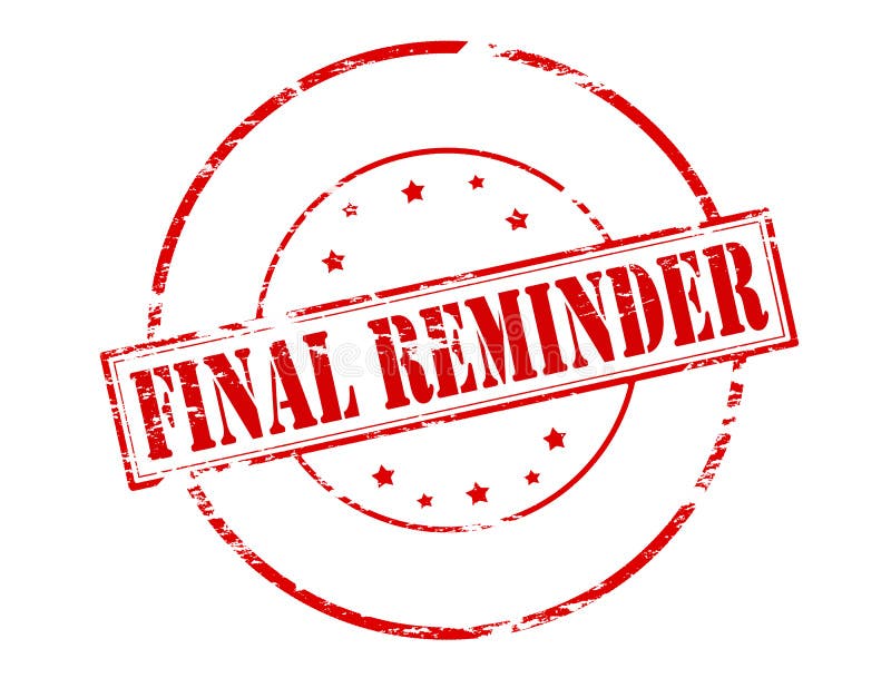 Final Reminder Stamp. Final Reminder Round Grunge Sign. Stock Vector ...
