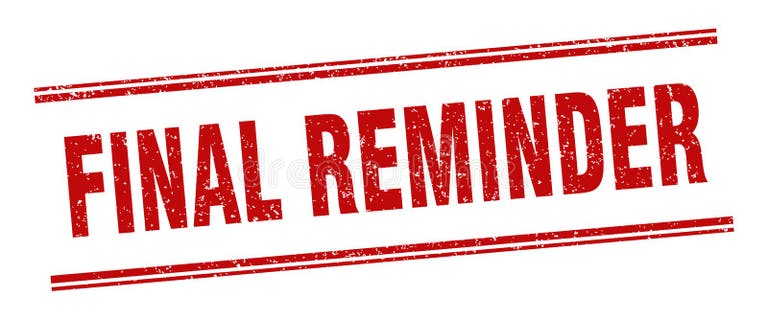 Final Reminder Stamp. Final Reminder Square Grunge Sign Stock Vector ...