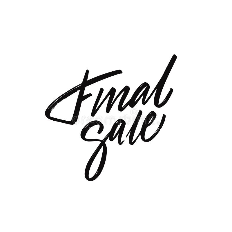Final Sale Black Color Handwritten Lettering Phrase. Stock Vector ...