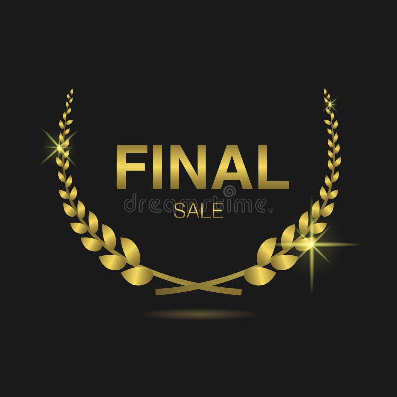 Final Sale Golden Laurel Wreath Label Set Stock Vector - Illustration ...