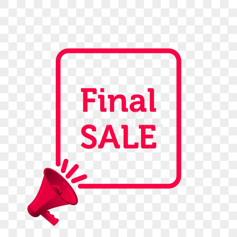 Final Sale Message Quote Megaphone Vector Icon Stock Vector ...