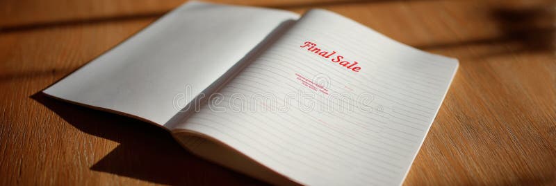 Final Sale Note on Lined Notebook Placed on Wooden Surface during ...