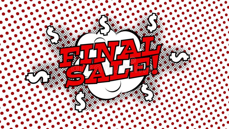 Final Sale Text in Speech Balloon, Comic Style Animation, 4K Retro ...