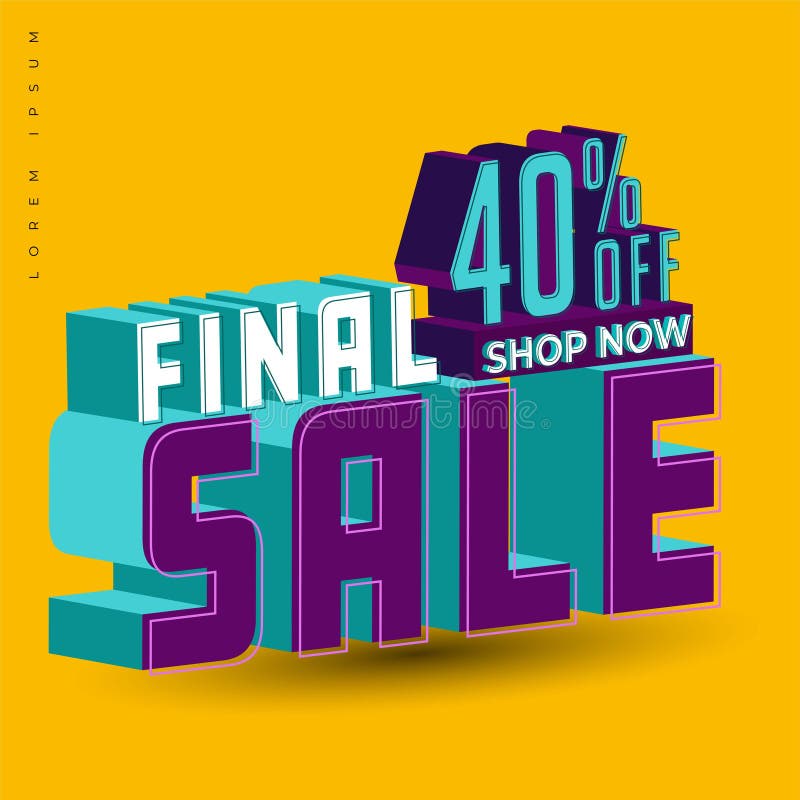 Final Sale Title Text Effect Simple Clean and Clear Vector Conceptual ...