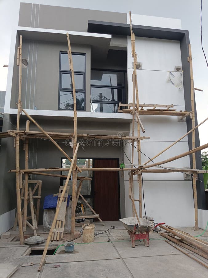 Final Stage Minimalist House Construction Stock Image - Image of stage ...