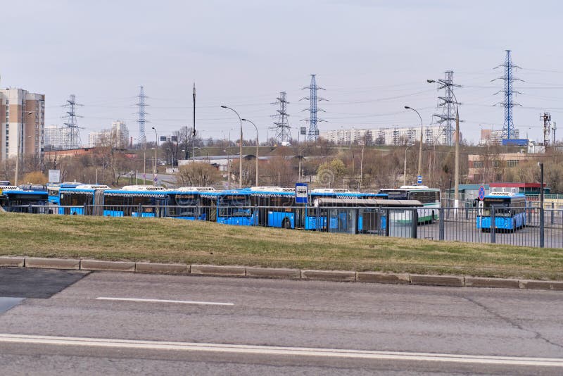 The Final Stop of Buses. Bus Park, Public Transport Station Stock Photo ...