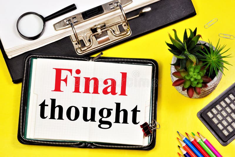 Final Thought. the Text Label in the Notebook. the Result of Reflection ...