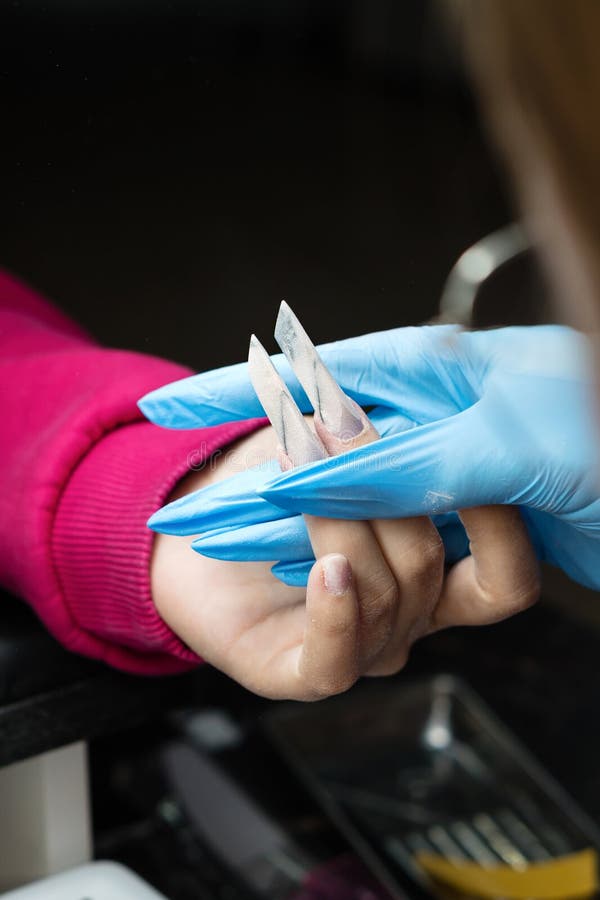 Finalizing Edge Nail Manicure Stock Image - Image of cosmetology ...