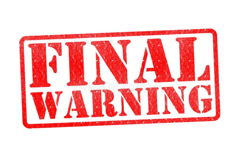 FINAL WARNING Rubber Stamp stock photo. Image of risks - 88413464
