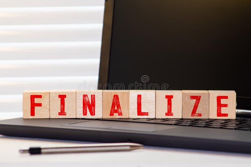 Final Word Written on Wood Cube with Red Background. Stock Image ...