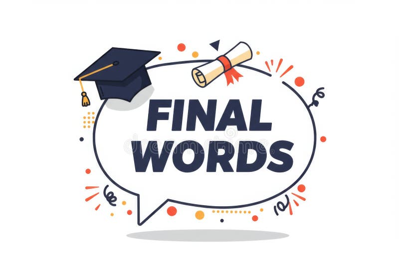 Final Words Graduation Announcement with Cap and Diploma Stock ...