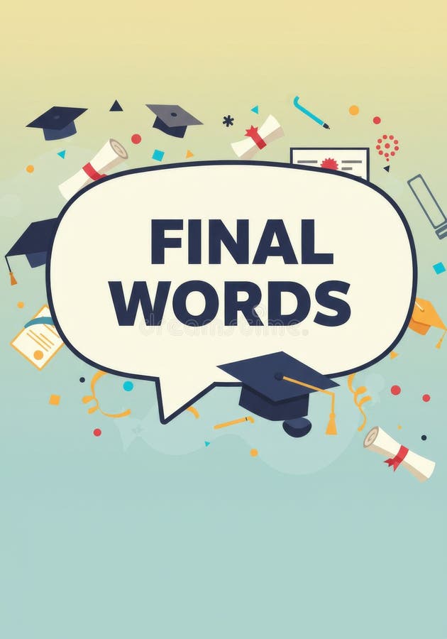 Final Words Graduation Speech Announcement Stock Illustration ...