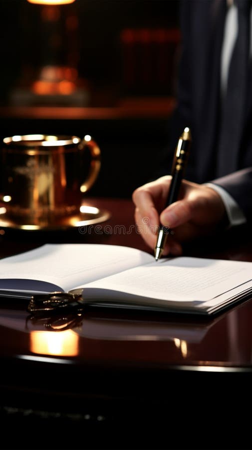 Finalizing Commitment Businessmans Signature on Contract Denotes Formal ...