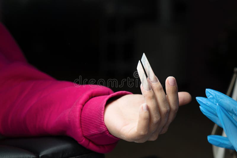 Finalizing Edge Nail Manicure Stock Photo - Image of file, buffing ...