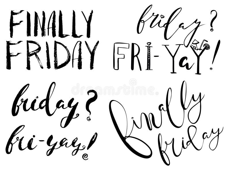Finally Friday.Inspiring Quote Stock Vector - Illustration of message ...