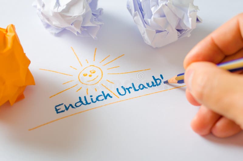 It is Finally Holiday! - Endlich Urlaub! Stock Image - Image of orange ...