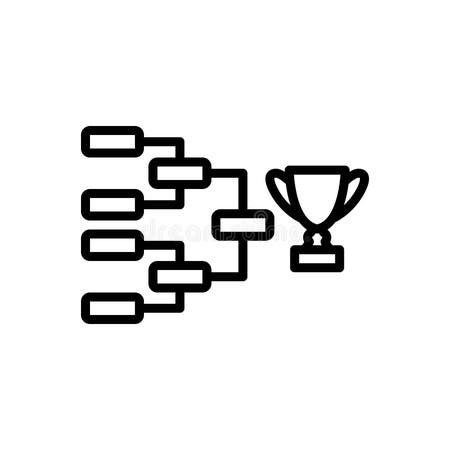 Black Line Icon for Finals, Trophy and Achievement Stock Illustration ...