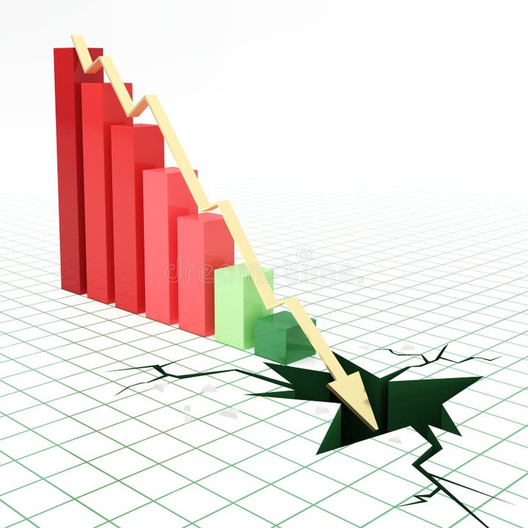 Financal Bar Graph Going Down Stock Illustration - Illustration of ...