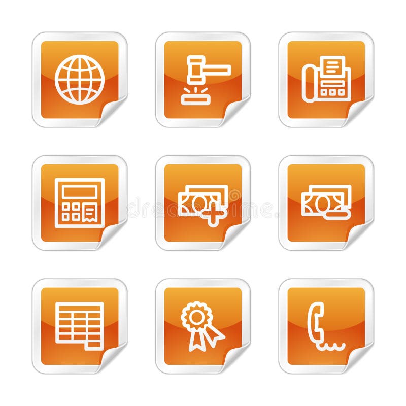 Red sticker finance icons stock vector. Illustration of circle - 3562864