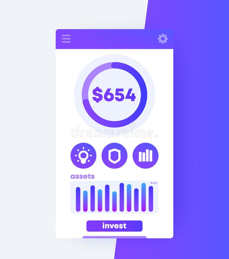 Finance App, Dashboard, Mobile Ui Design, Vector Stock Vector ...