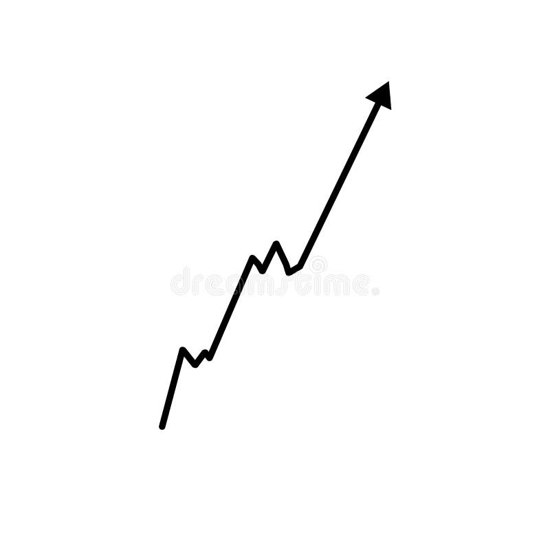 Finance Arrow Uptrend Black Vector Stock Photo - Illustration of ...