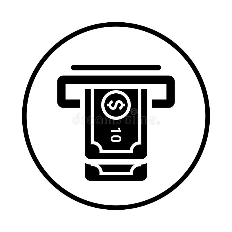 Finance, Atm, Withdraw Icon. Black Vector Graphics Stock Vector ...