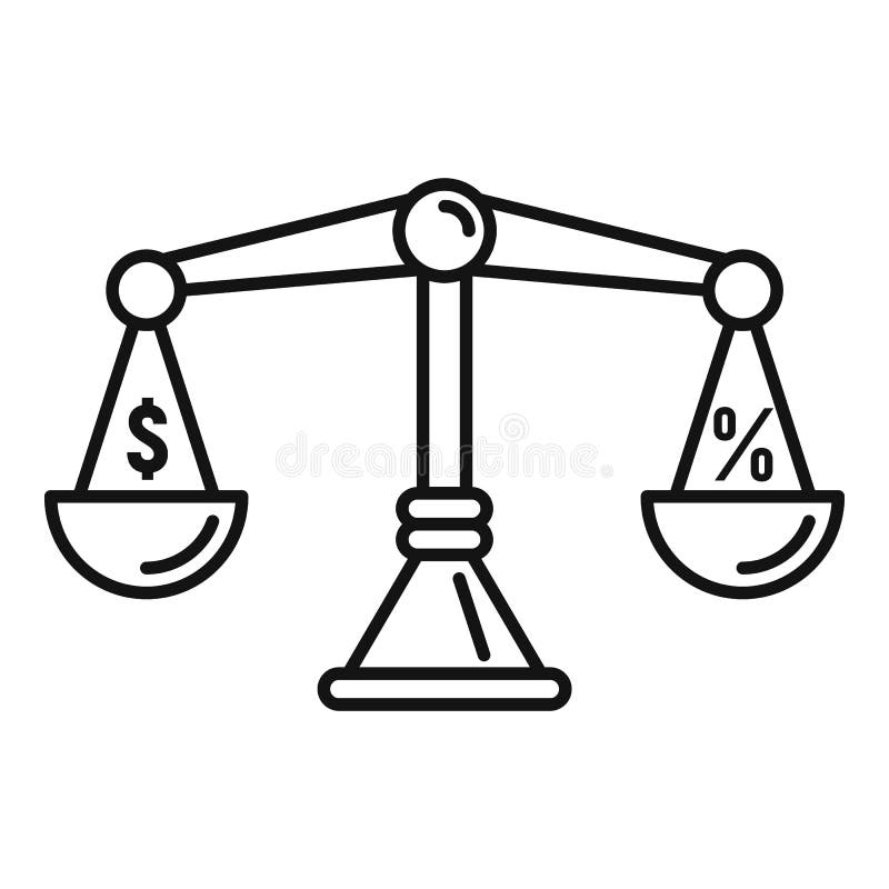 Finance Balance Icon, Outline Style Stock Vector - Illustration of debt ...