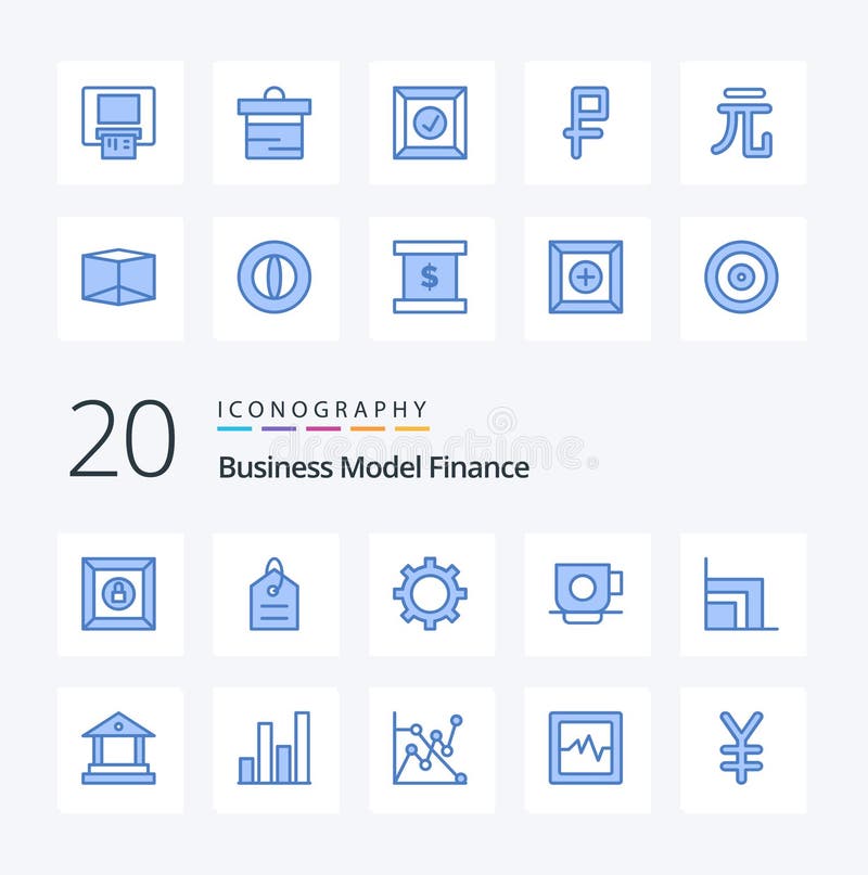 20 Finance Blue Color Icon Pack Like Bank Ecommerce Management Chart ...