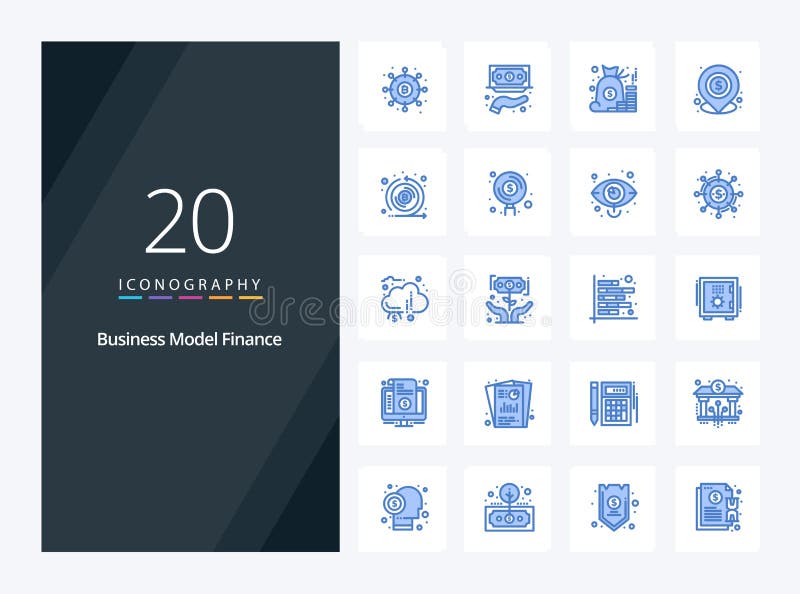 20 Finance Blue Color Icon for Presentation Stock Vector - Illustration ...