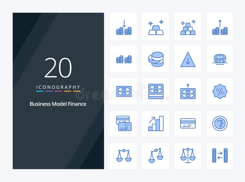 20 Finance Blue Color Icon for Presentation Stock Vector - Illustration ...