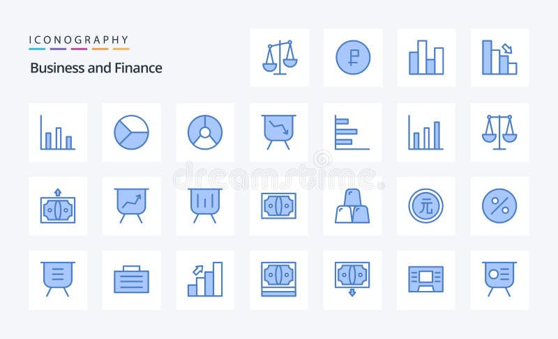 25 Finance Blue Icon Pack. Vector Icons Illustration Stock Vector ...