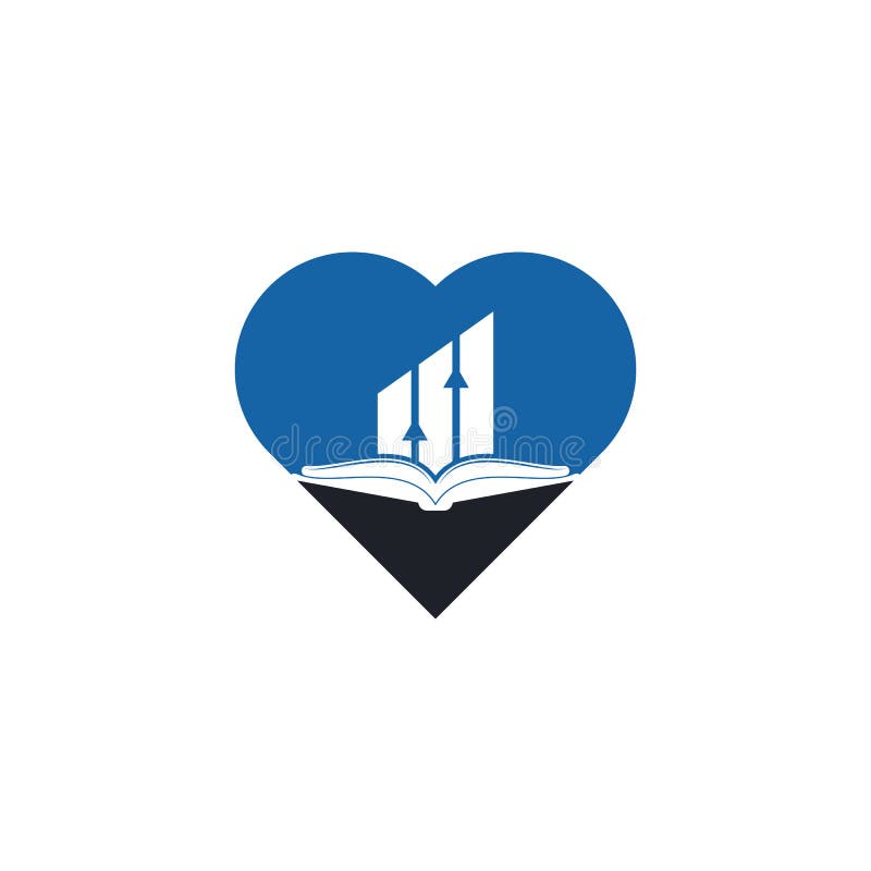 Finance Book Heart Shape Logo Design. Stock Vector - Illustration of ...