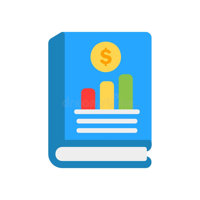 Finance Book Icon in Flat Style about Marketing and Growth for Any ...