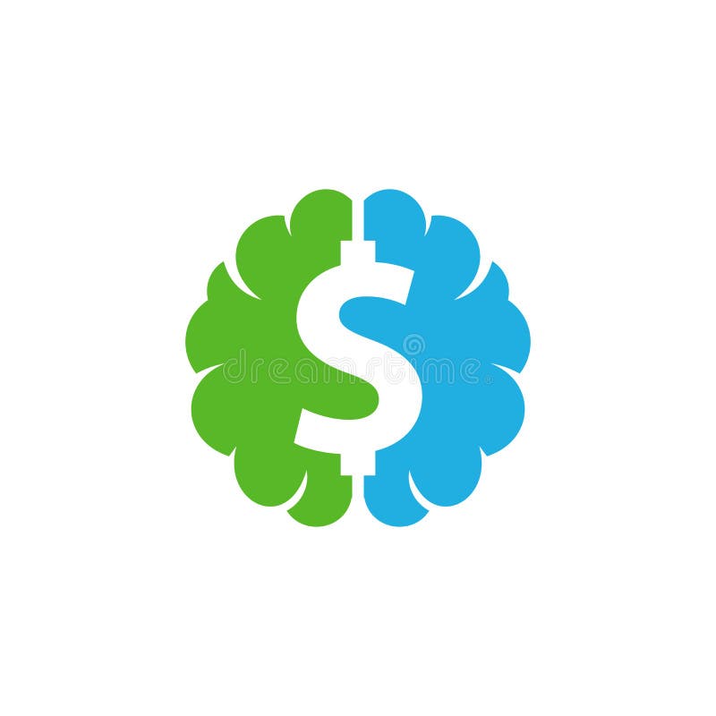 Brain Money Icon Logo Design Element Stock Vector - Illustration of ...