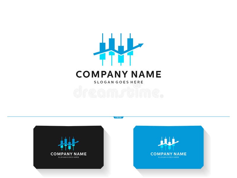 Finance Business Card Logo Template with Candlestick Market Chart Icon ...