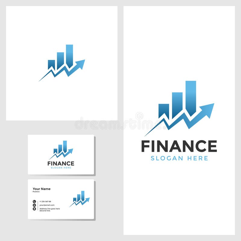 Finance Business Logo Template with Business Card Design Mockup Stock ...