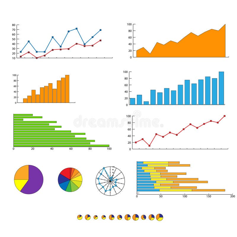 Finance Chart Graphics Diagram Set Vector Stock Vector - Illustration ...