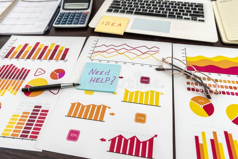 Finance Chart with Laptop Pen and Calculator for Financial Analyst ...